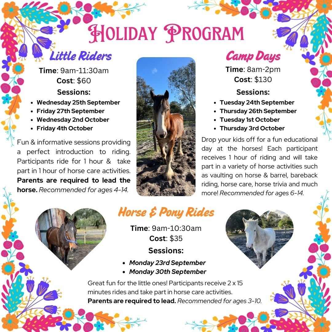 September / October Holiday Program